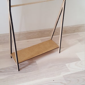 1:4 Miniature Clothing Rack, Doll Wardrobe, 10 Hangers, BJD, MSD, Doll ...