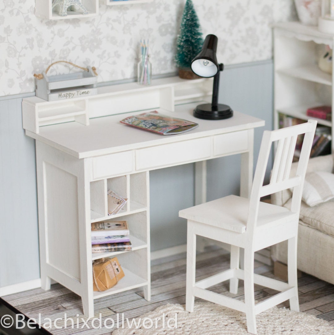 Doll Desk, Table, 1/4, MSD, Minifee, BJD, Miniature Romatic Shabby Desk ...