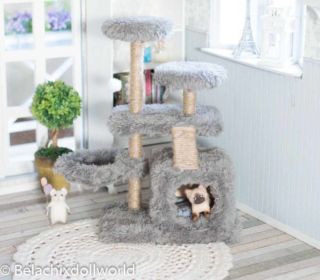 1:4 or 1/6 , Miniature Cat Tree, Miniature Cat Toy, Miniature Pet ...