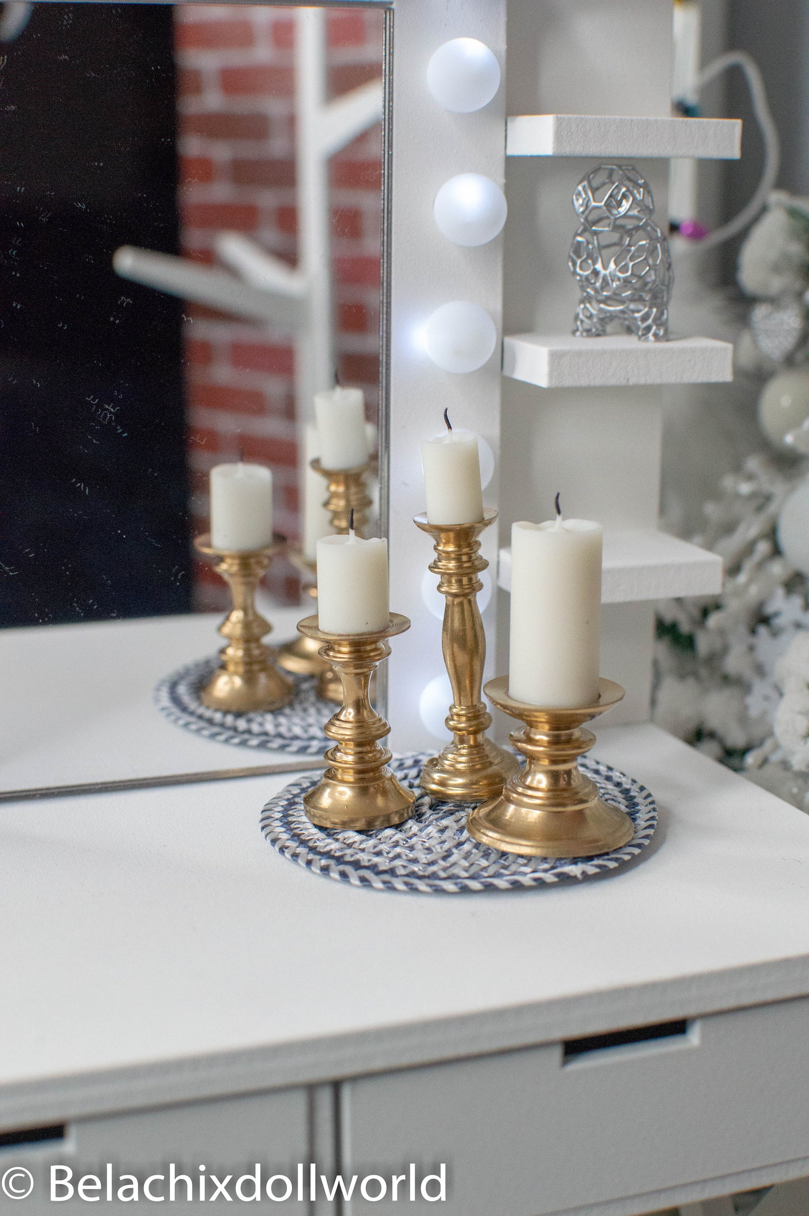 3pc Miniature Candle Holders With Candles Minifee - Etsy