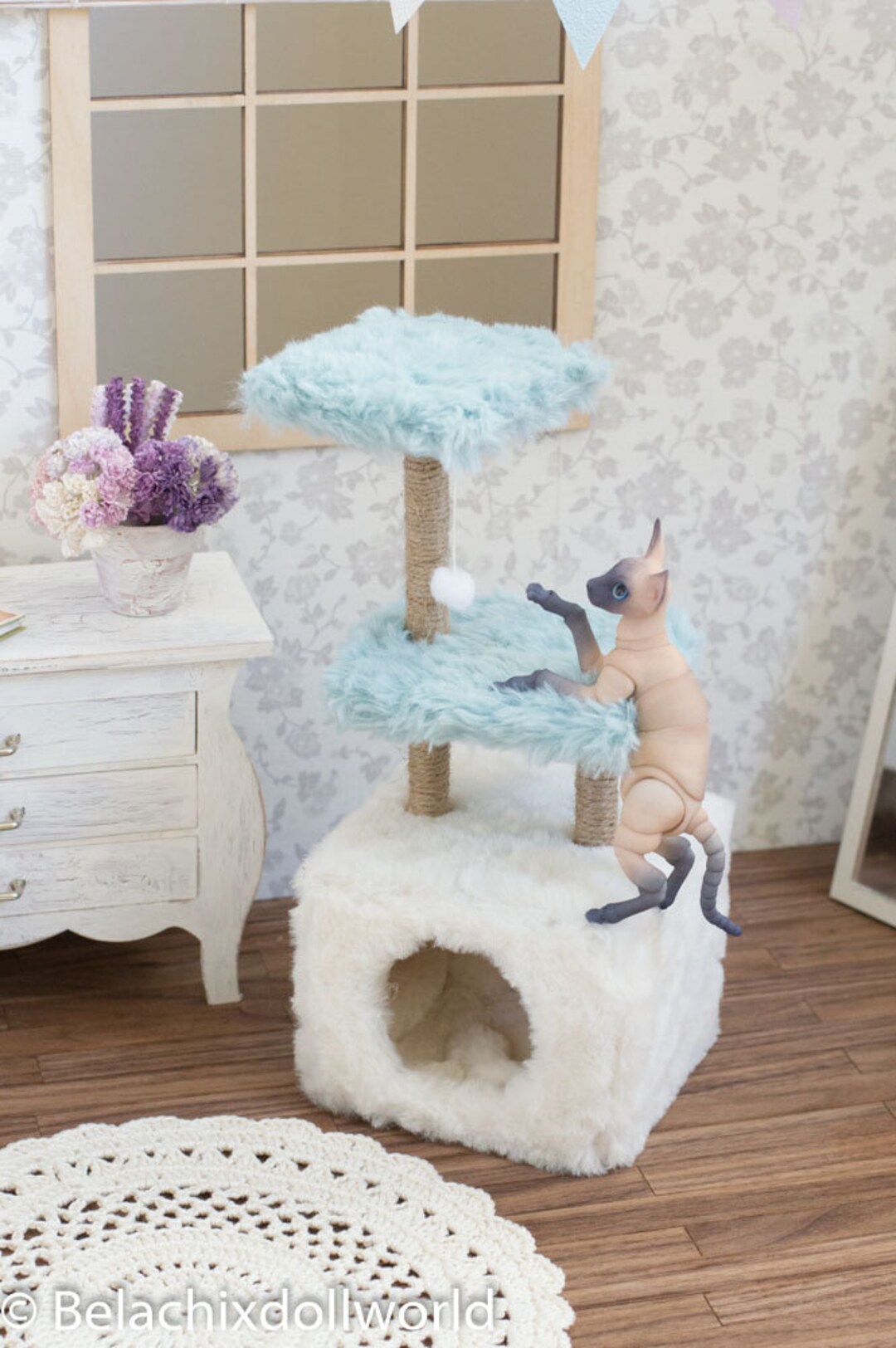 1:4 or 1/6, Miniature Cat Tree, Cat Tree Climbing Scratching Post, Cat ...