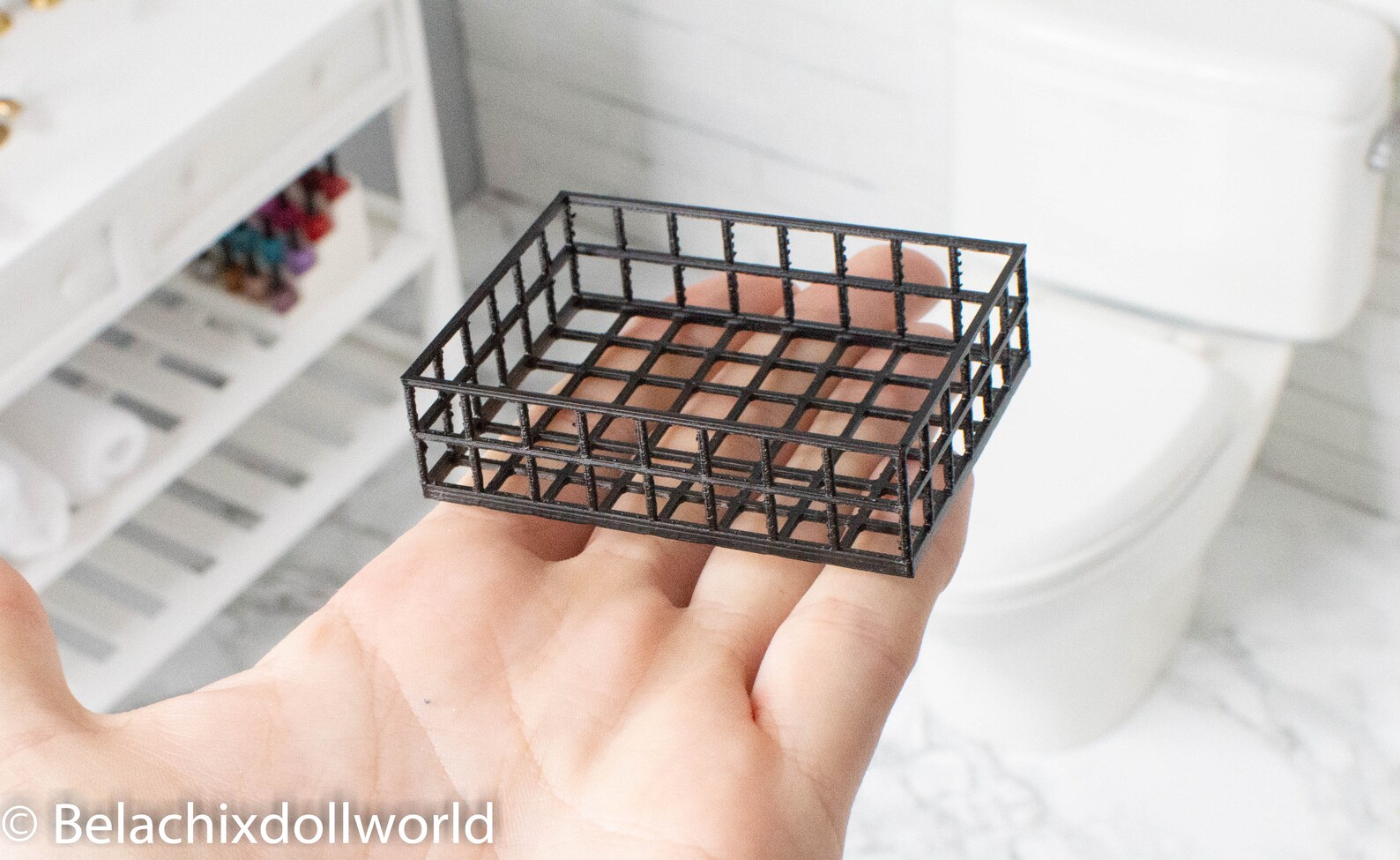 Miniature Wireframe Basket, Dollhouse Wire Frame Basket, Miniature ...