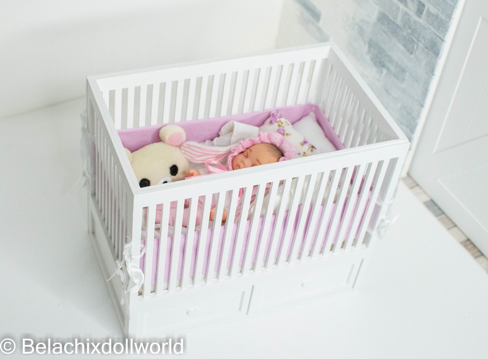 Miniature Baby Crib, 1/4 & 1/6, Miniature Crib, Miniature Baby ...