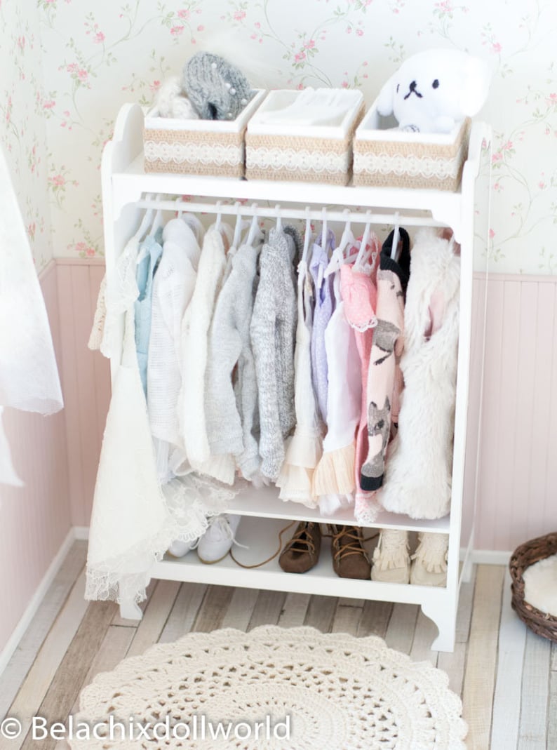 1:4 Doll clothing rack doll wardrobe 20 hangers BJD MSD | Etsy