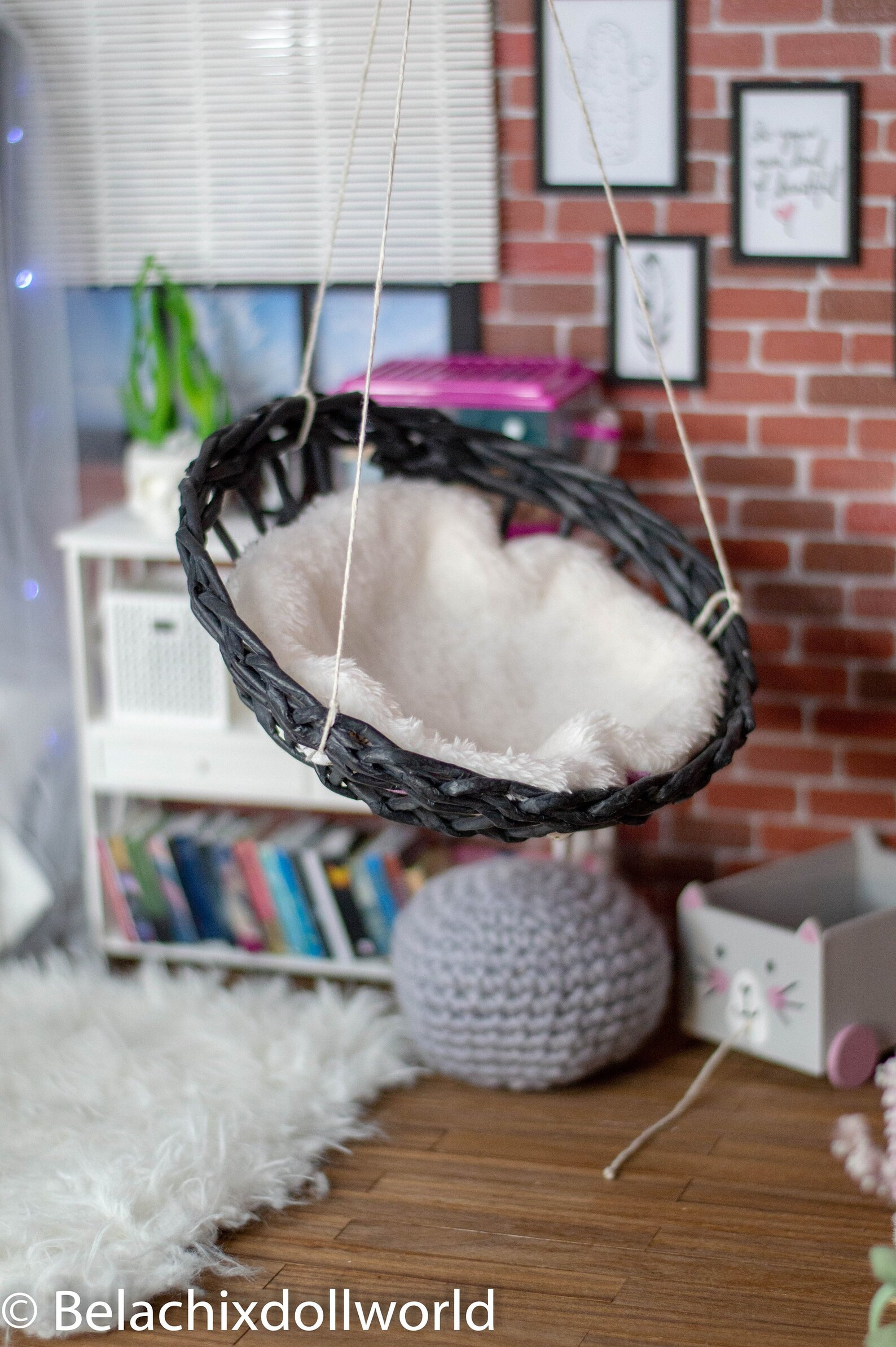 Miniature Wicker Swing 1/4 1/6 BJD Miniature Roombox - Etsy