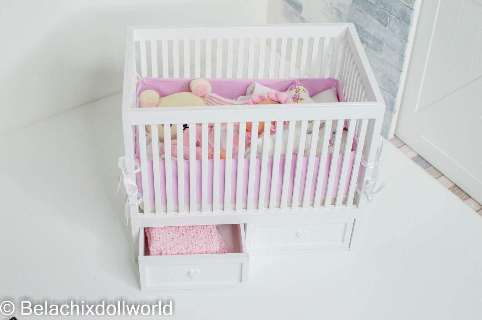 Miniature Baby Crib, 1/4 & 1/6, Miniature Crib, Miniature Baby ...