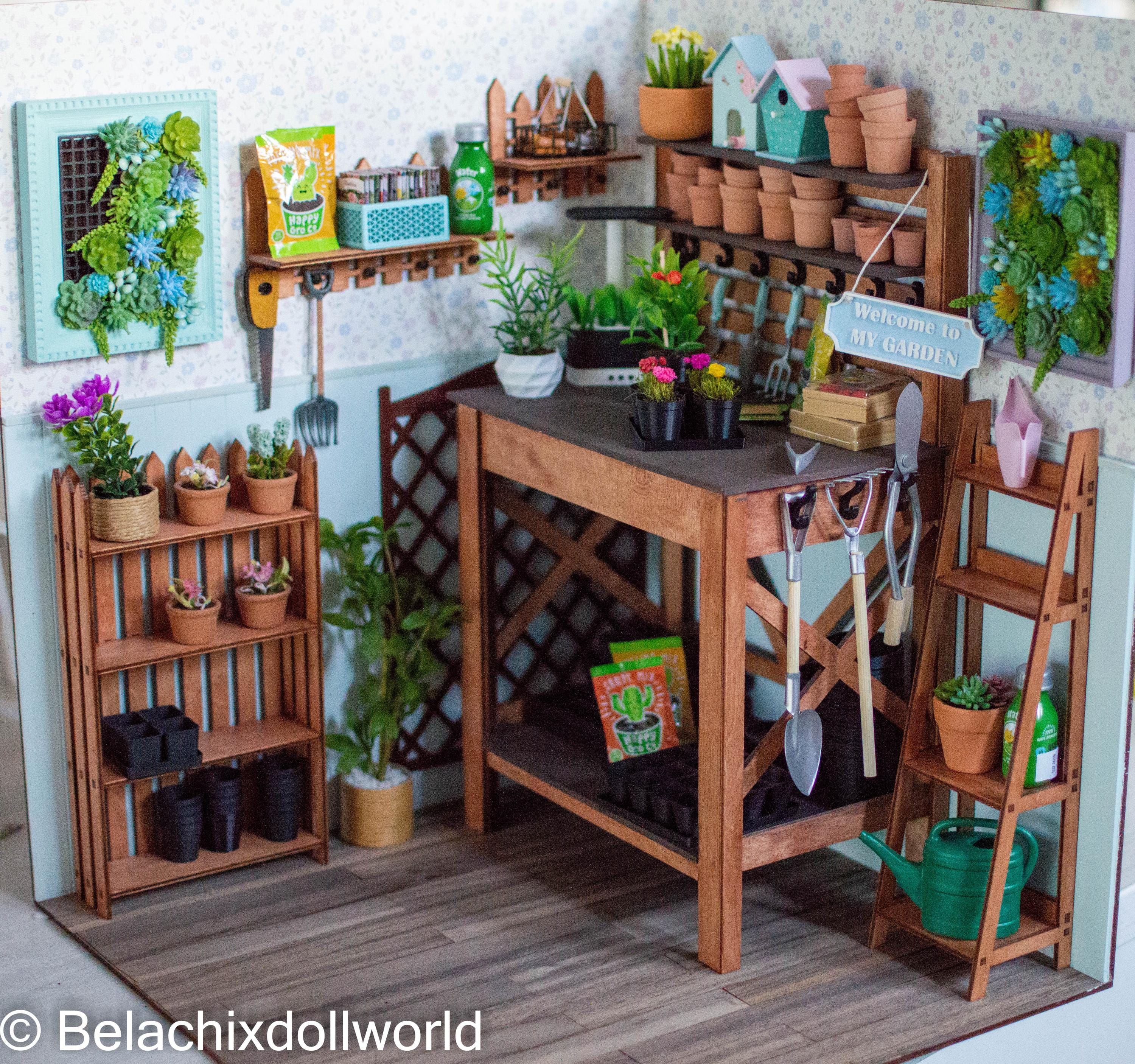 1/4 Size Unfinished Small Miniature Roombox / Diorama Walls KIT Diy ...