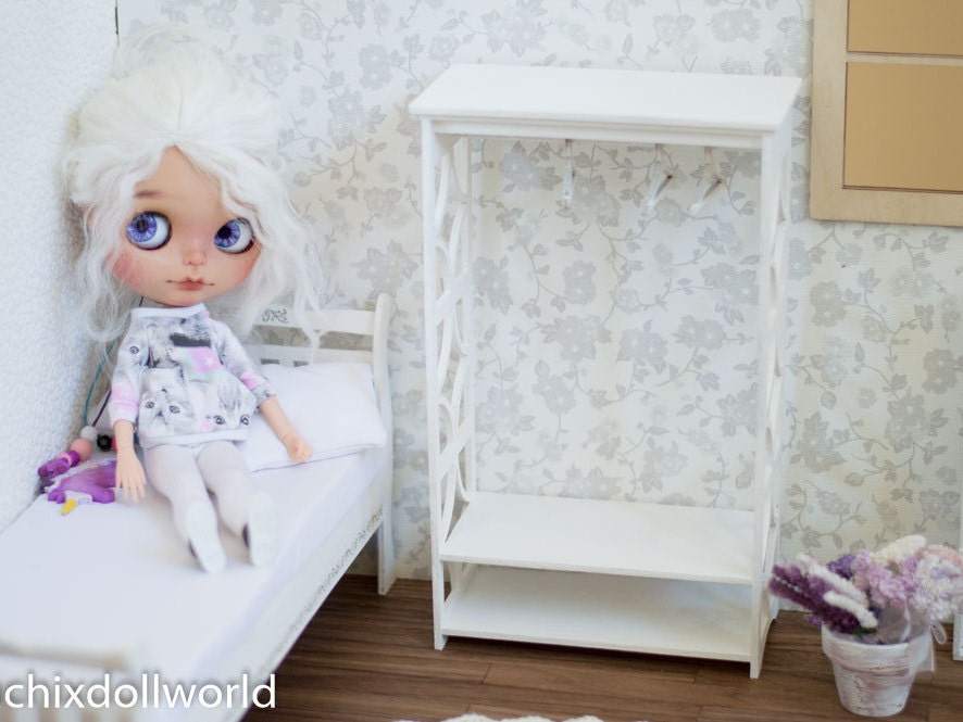Shabby Chic 1/6 Size Miniature Clothing Rack / Wardrobe With 5 - Etsy