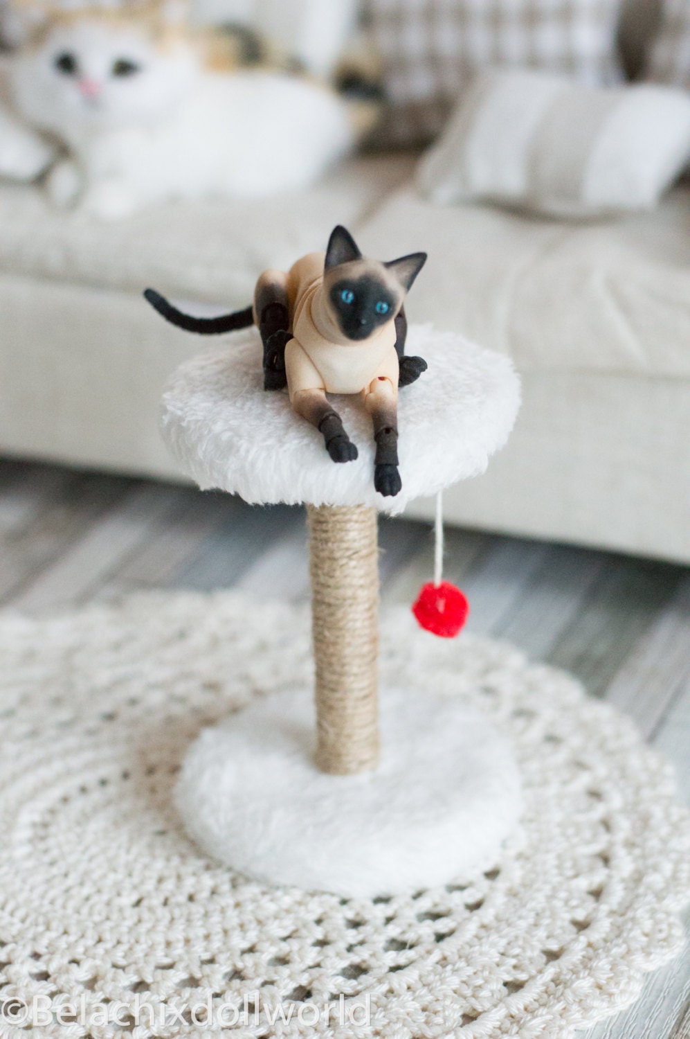 1:4 or 1/6 Miniature Cat Tree Cat Climbing Scratching Post - Etsy