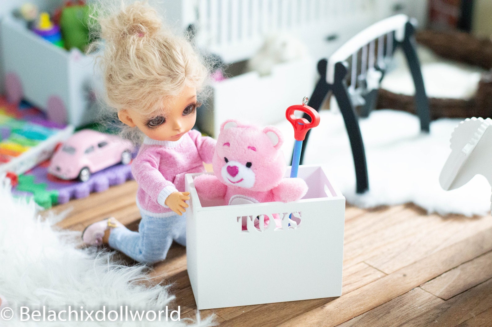 Miniature Empty Dollhouse Toy Box, Toy Chest, Miniature Furniture ...