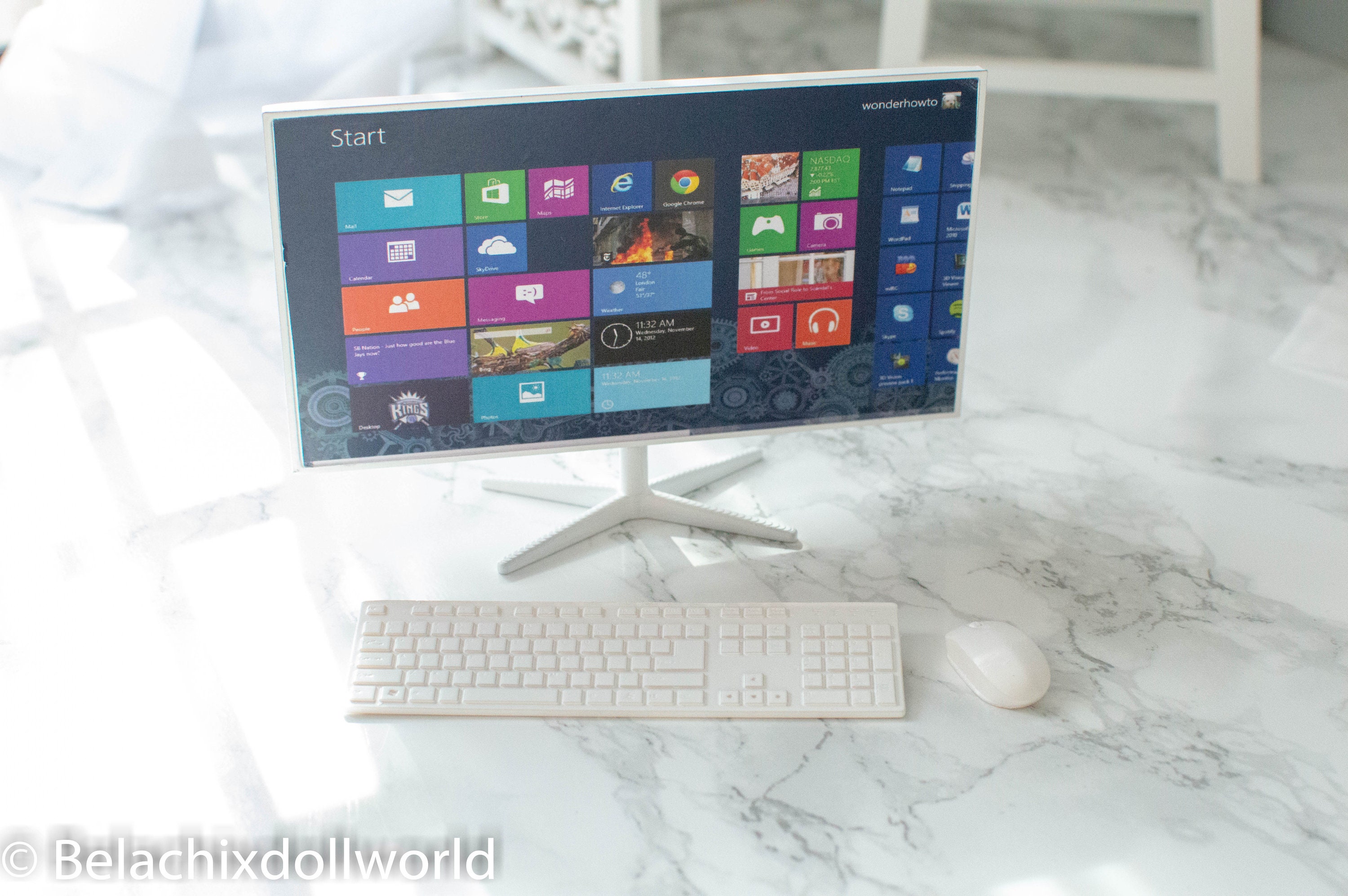 1:4 Dollhouse Monitor With Mouse and Keyboard Miniature - Etsy