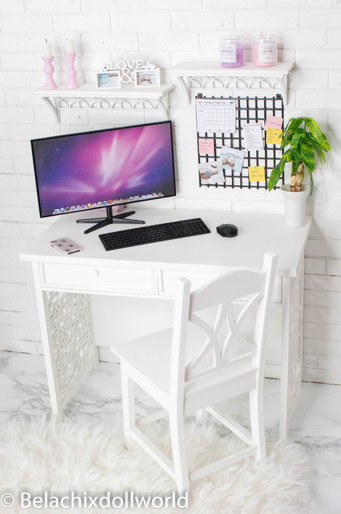 1/4 Miniature desk and chair dollhouse desk 1/4 MSD | Etsy