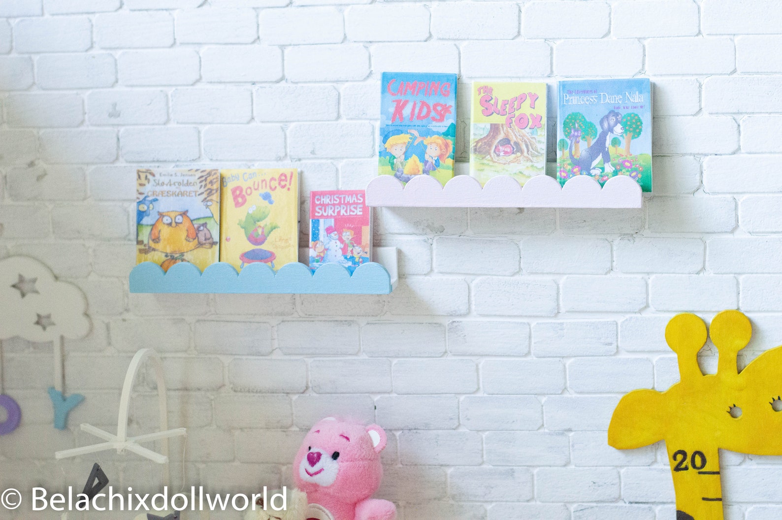 Miniature Wall Book Shelf, Set of 2, Miniature Shelf, Miniature Nursery ...