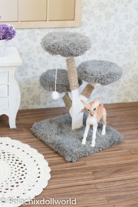 1:4 or 1/6 Mini cat tree climbing scratching post doll | Etsy