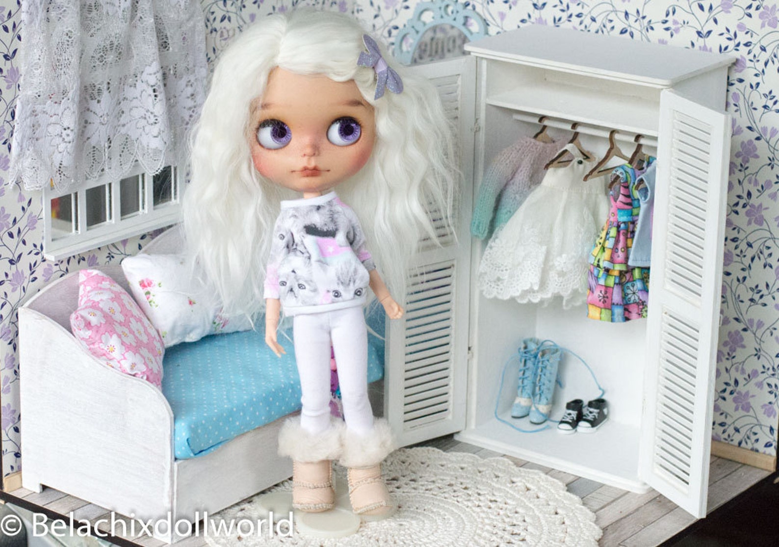 1/6 Size Miniature Shutter Door Cabinet Wardrobe With 5 | Etsy