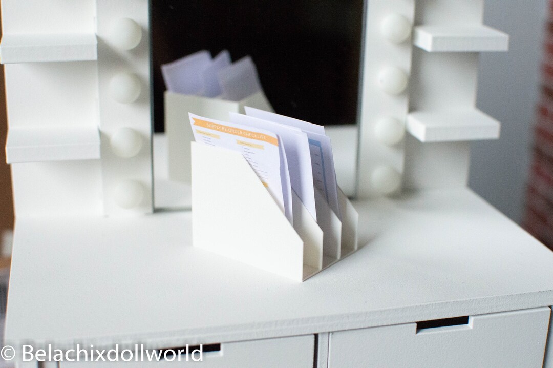 Miniature Office Paper Tray, Magazine Holder, Miniature Paper Organizer ...