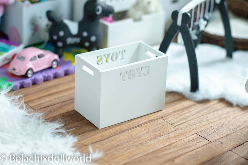 Miniature Empty Dollhouse Toy Box, Toy Chest, Miniature Furniture ...