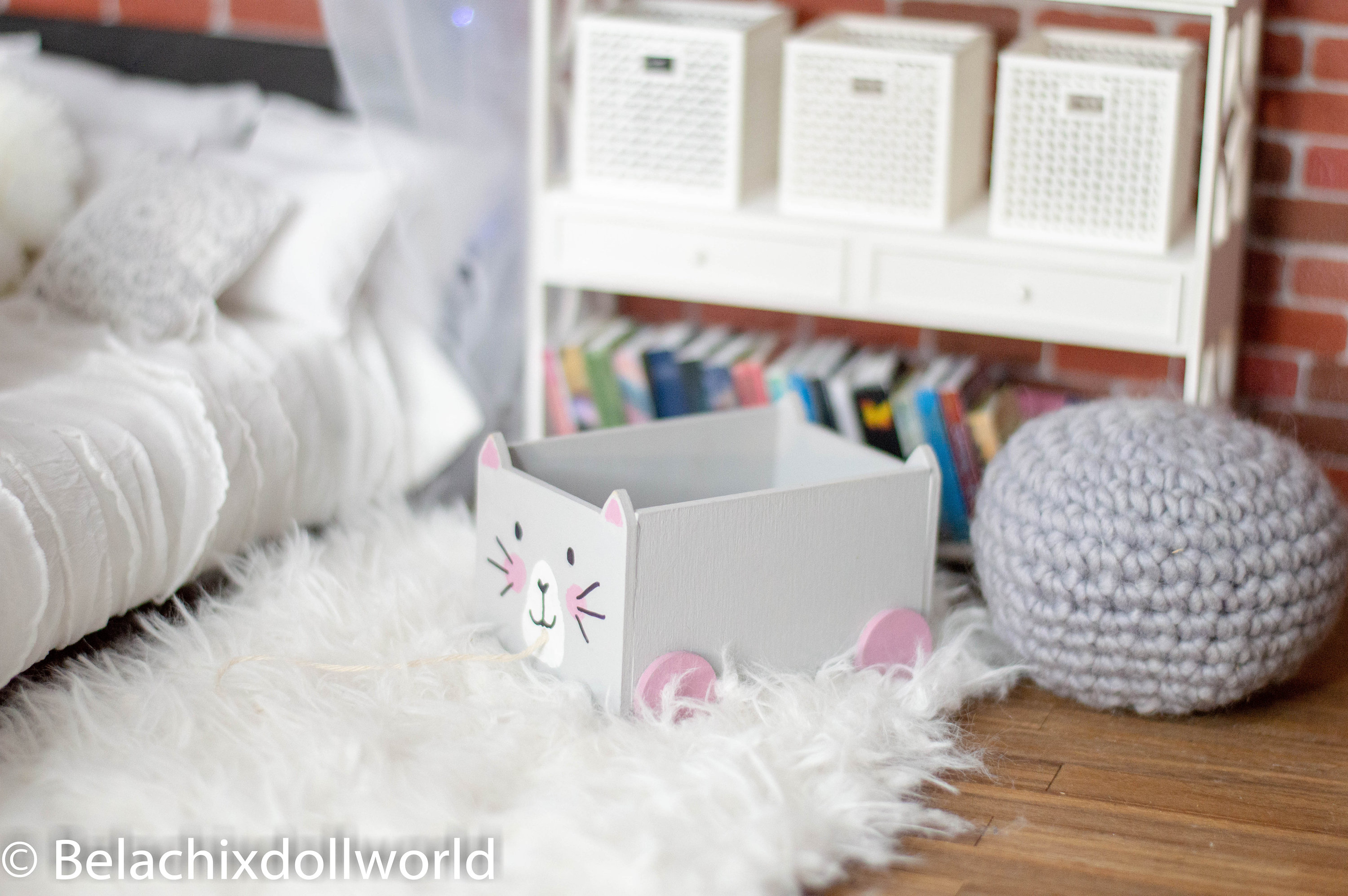 Miniature painted cat toy box toy chest miniature furniture | Etsy