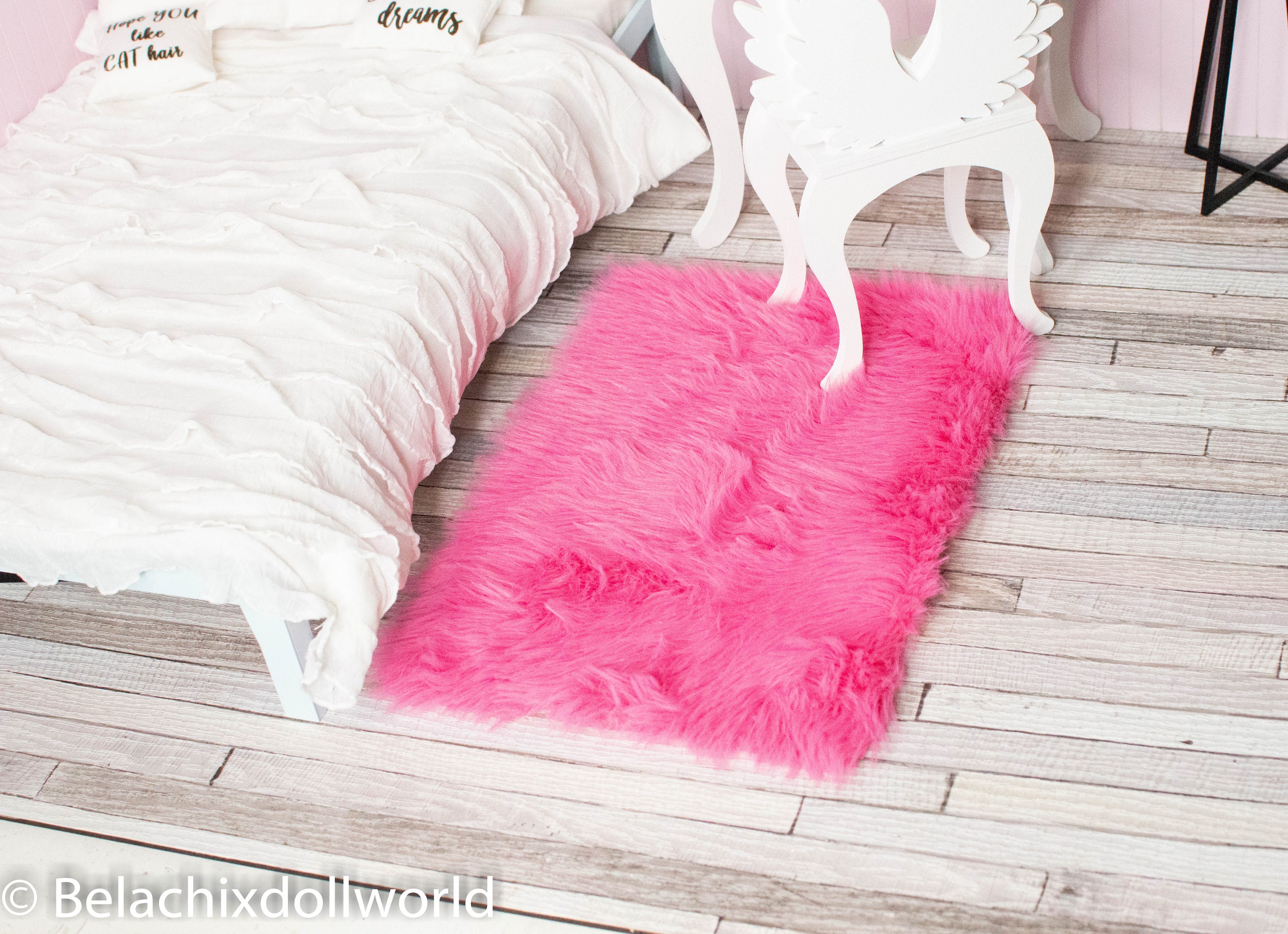 Miniature Pink Rug Dollhouse Fluffy Rug Rug Dollhouse Rug - Etsy