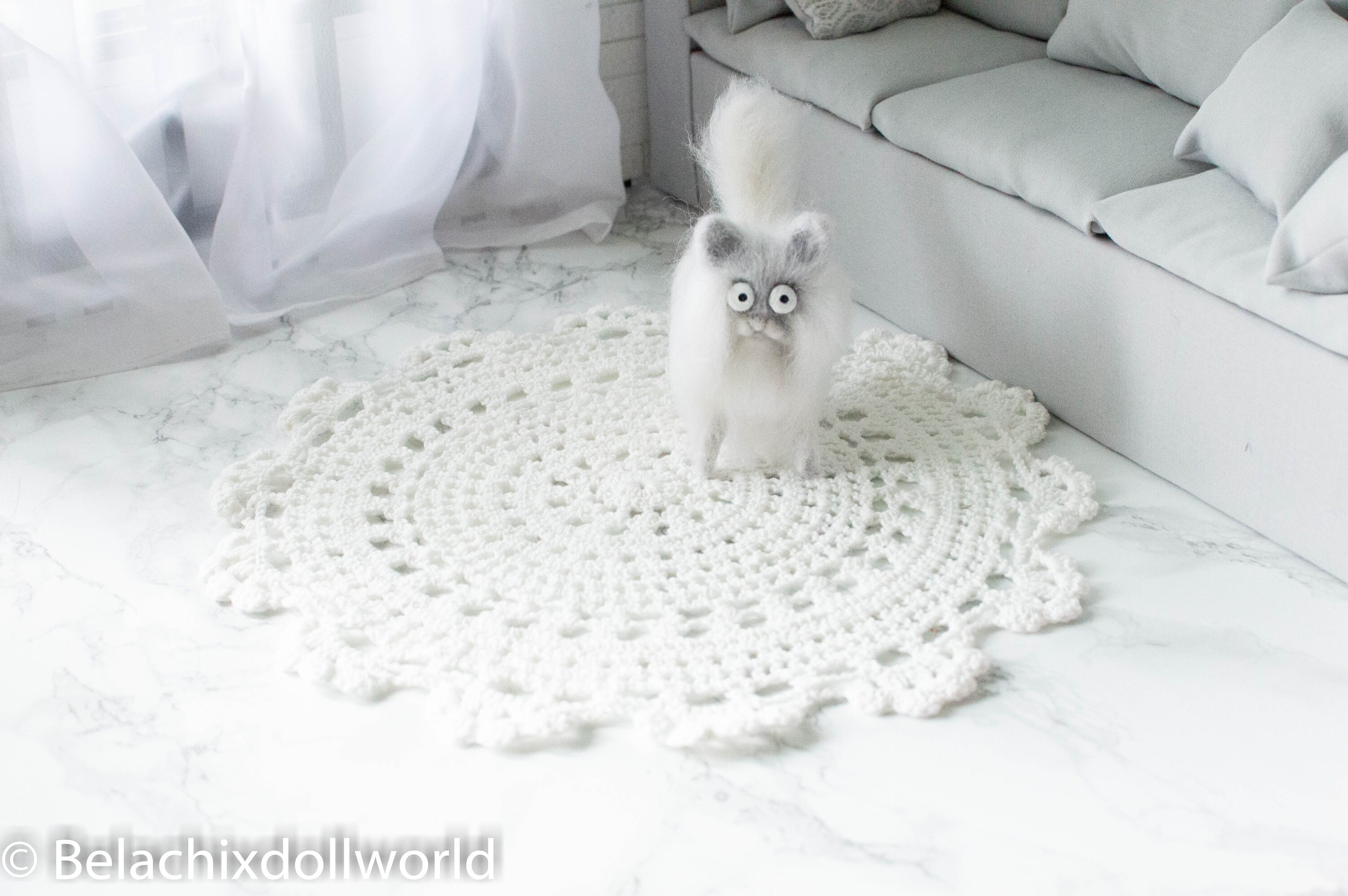 1/4 or 1:6 miniature crochet rug miniature crochet rug | Etsy