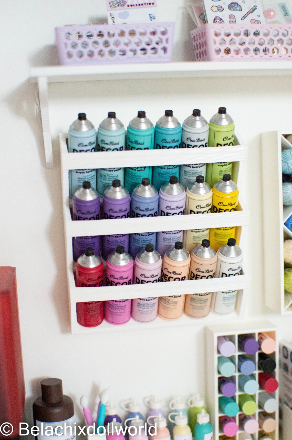 1/4, Miniature Spray Can Rack With Spray Paints, Dollhouse Craftroom ...