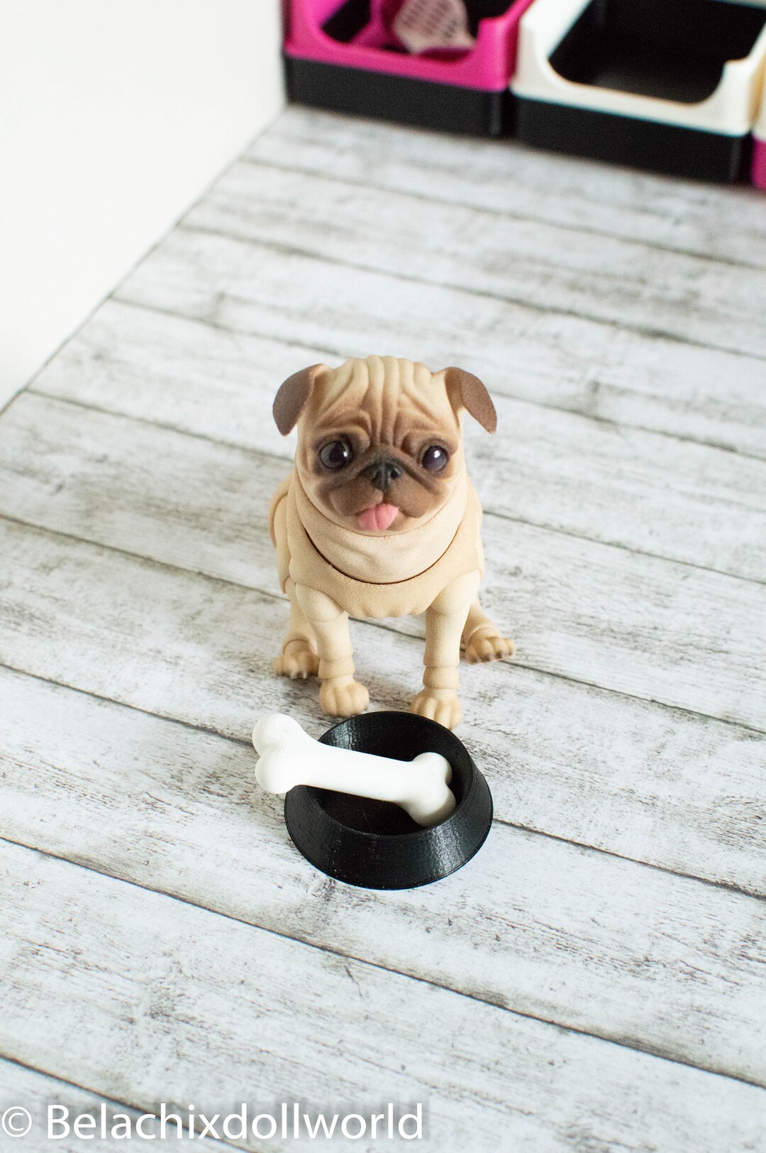1:4 or 1/6, Miniature Dog Bowl, BJD Dog, Doll Accessories, Roombox ...