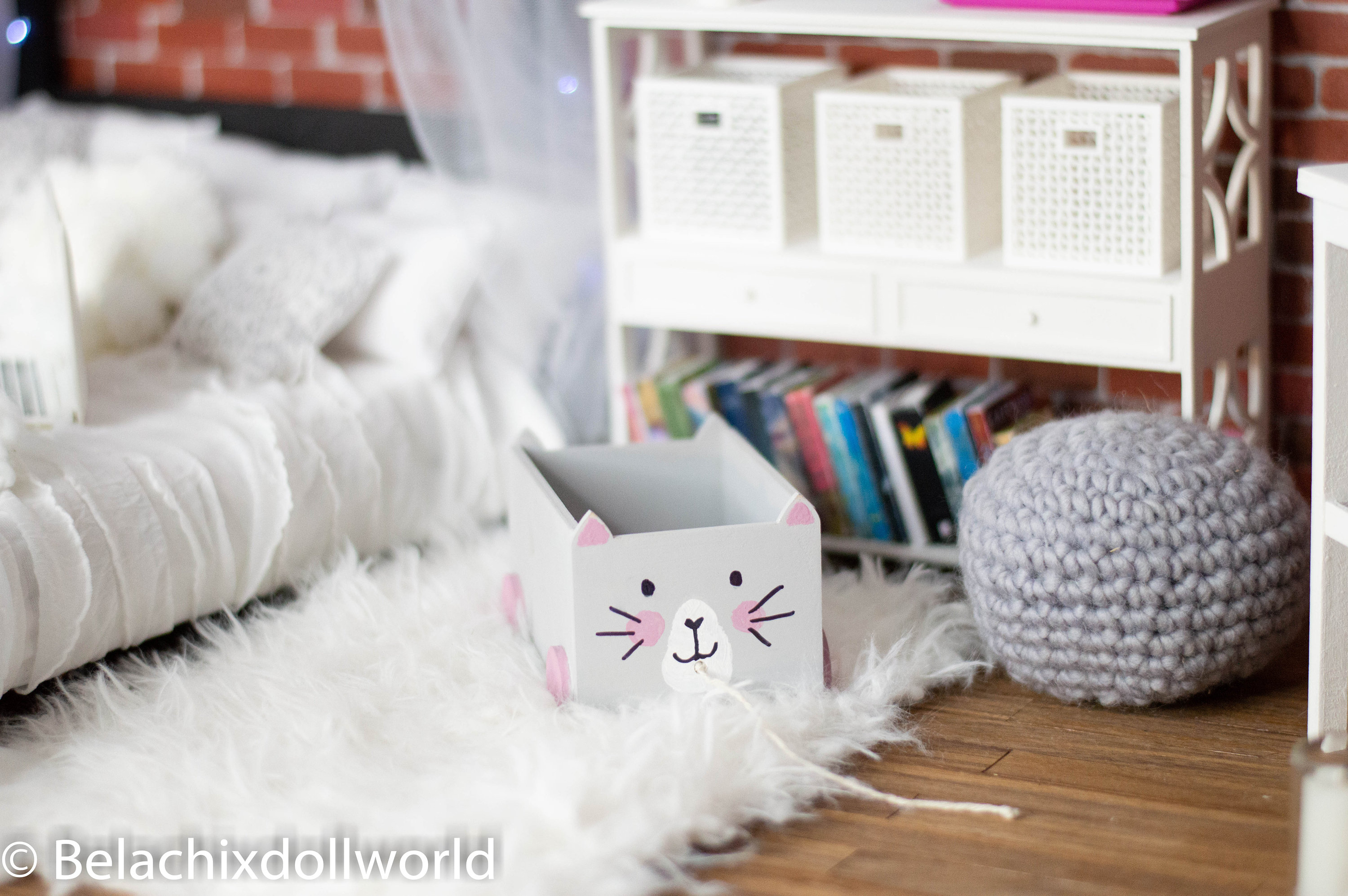 Miniature painted cat toy box toy chest miniature furniture | Etsy