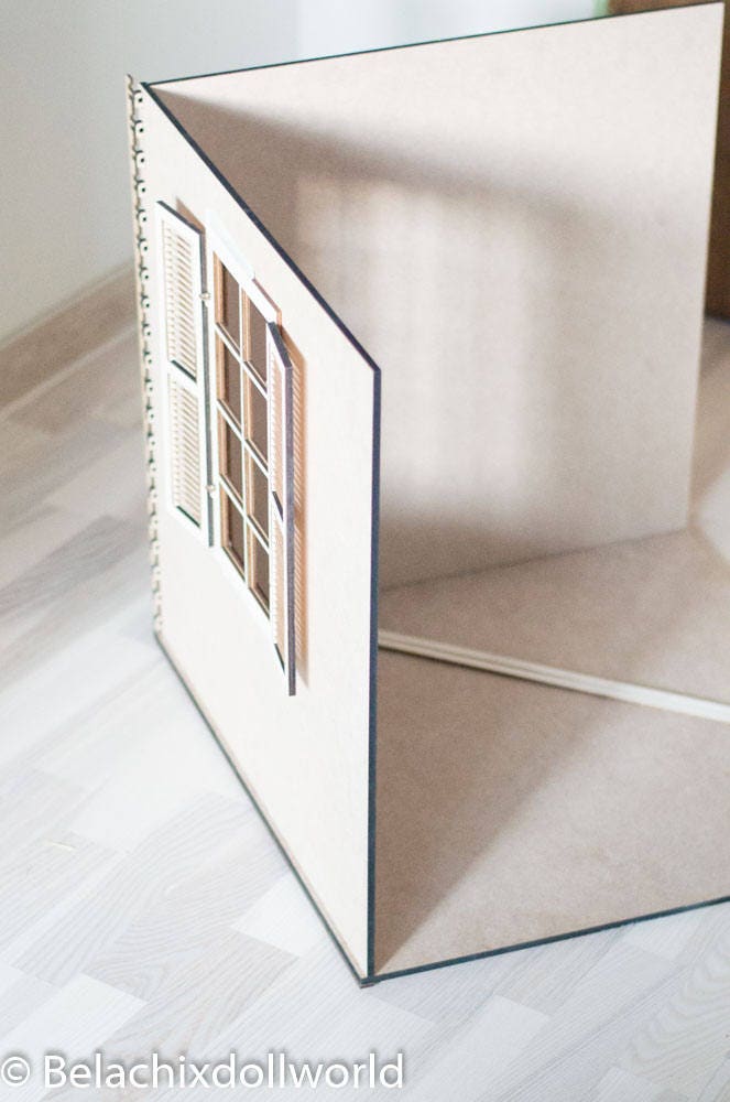 Diy doll diorama Unfinished 1/4 roombox shutter window diy | Etsy