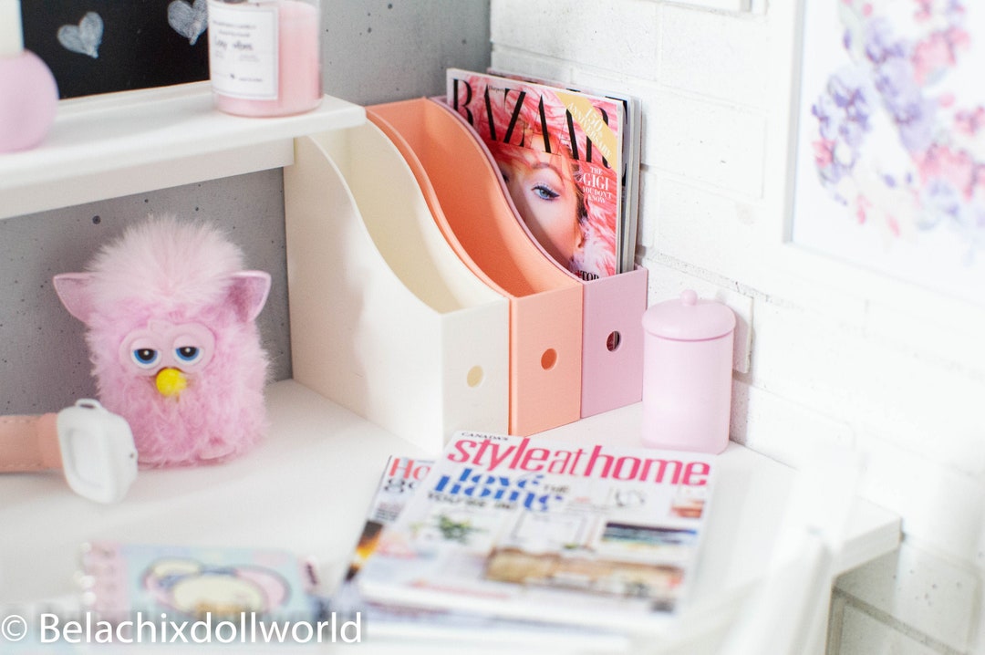 1:6 or 1/4, Miniature Magazine Holder, Miniature Office Paper Tray ...