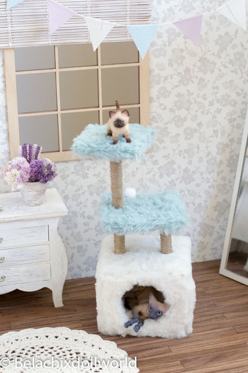 1:4 or 1/6, Miniature Cat Tree, Cat Tree Climbing Scratching Post, Cat ...