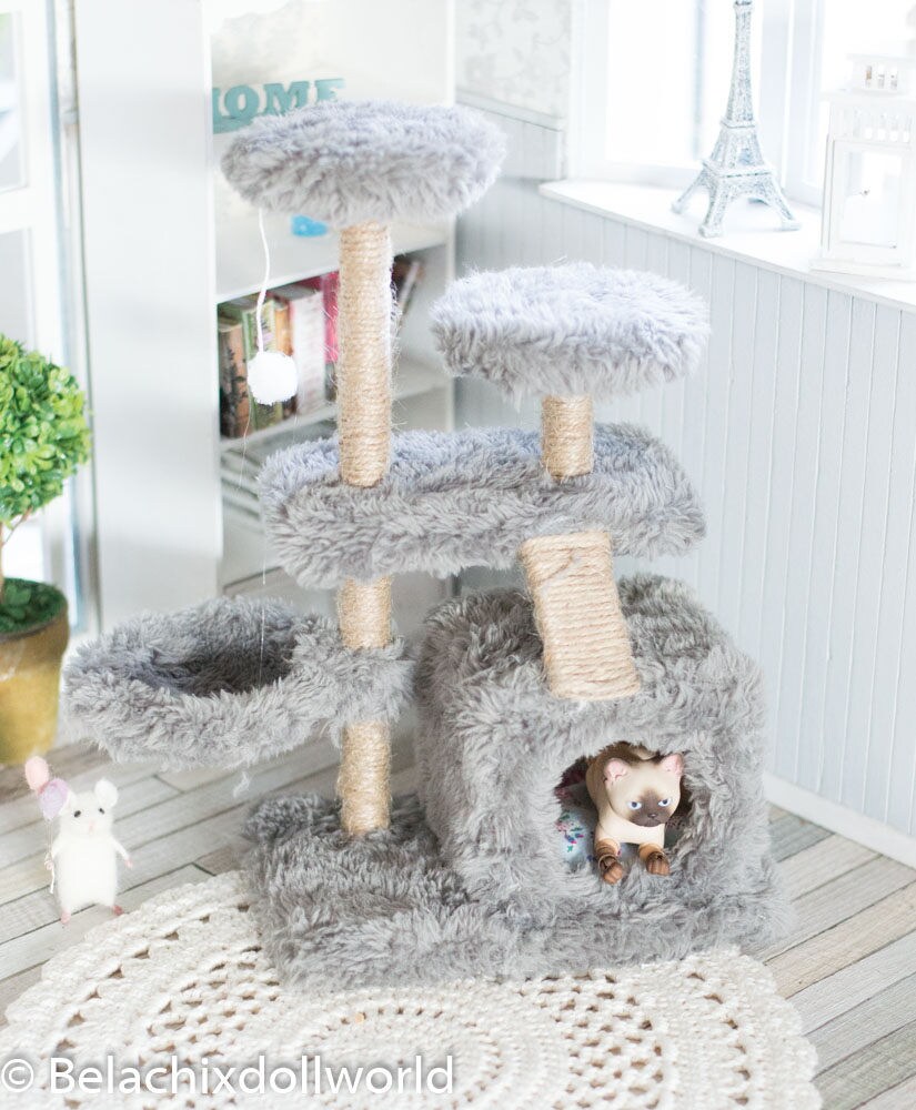 1:4 or 1/6 Miniature cat tree miniature cat toy miniature | Etsy