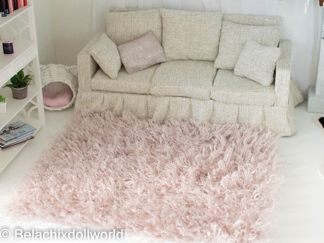 1/6, 1/4 Miniature Fluffy Rug, Dollhouse Fluffy Rug Rug, Dollhouse Rug ...