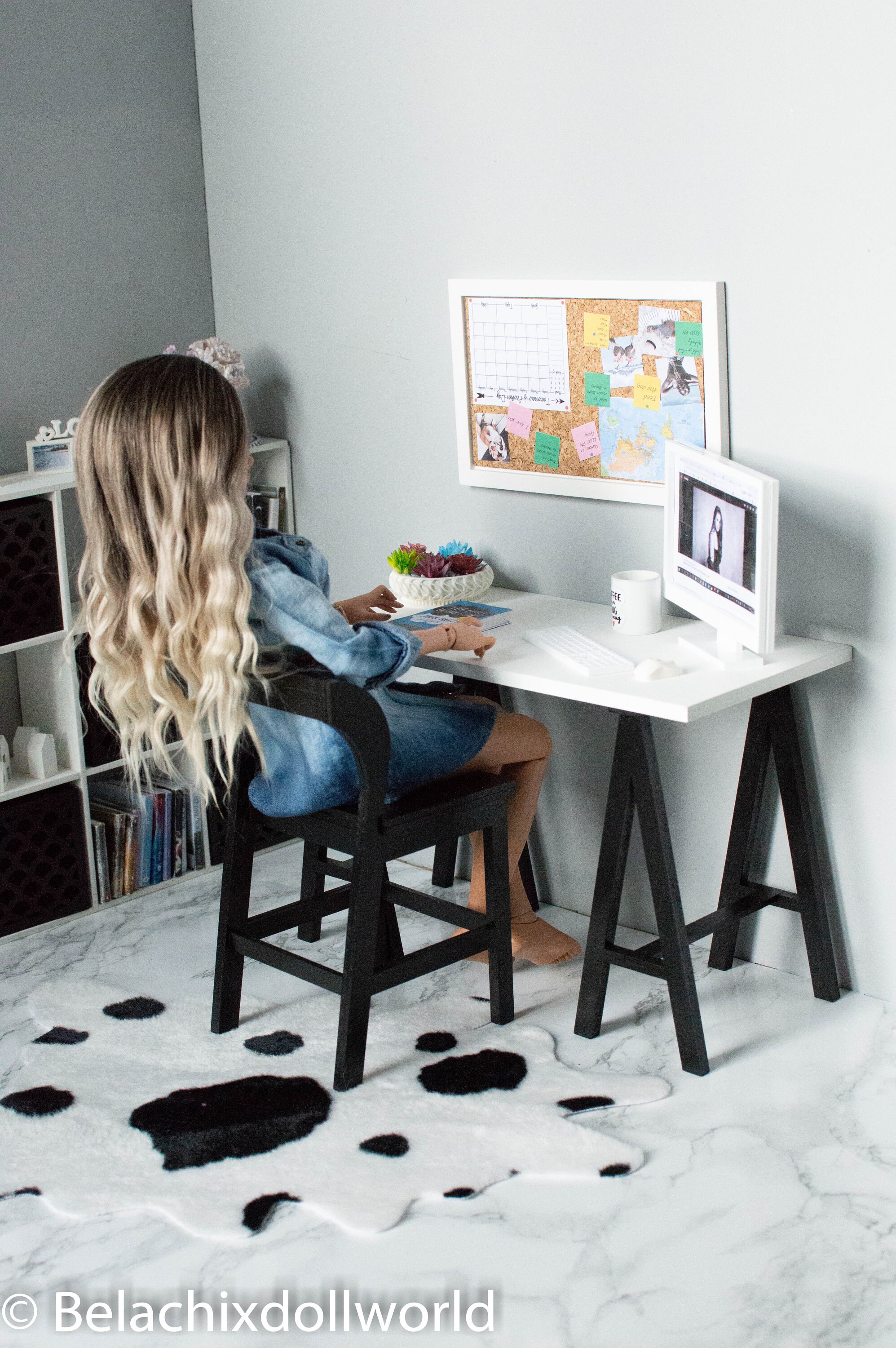 Doll Desk With Chair Dollhouse Table 1/4 MSD Minifee BJD | Etsy