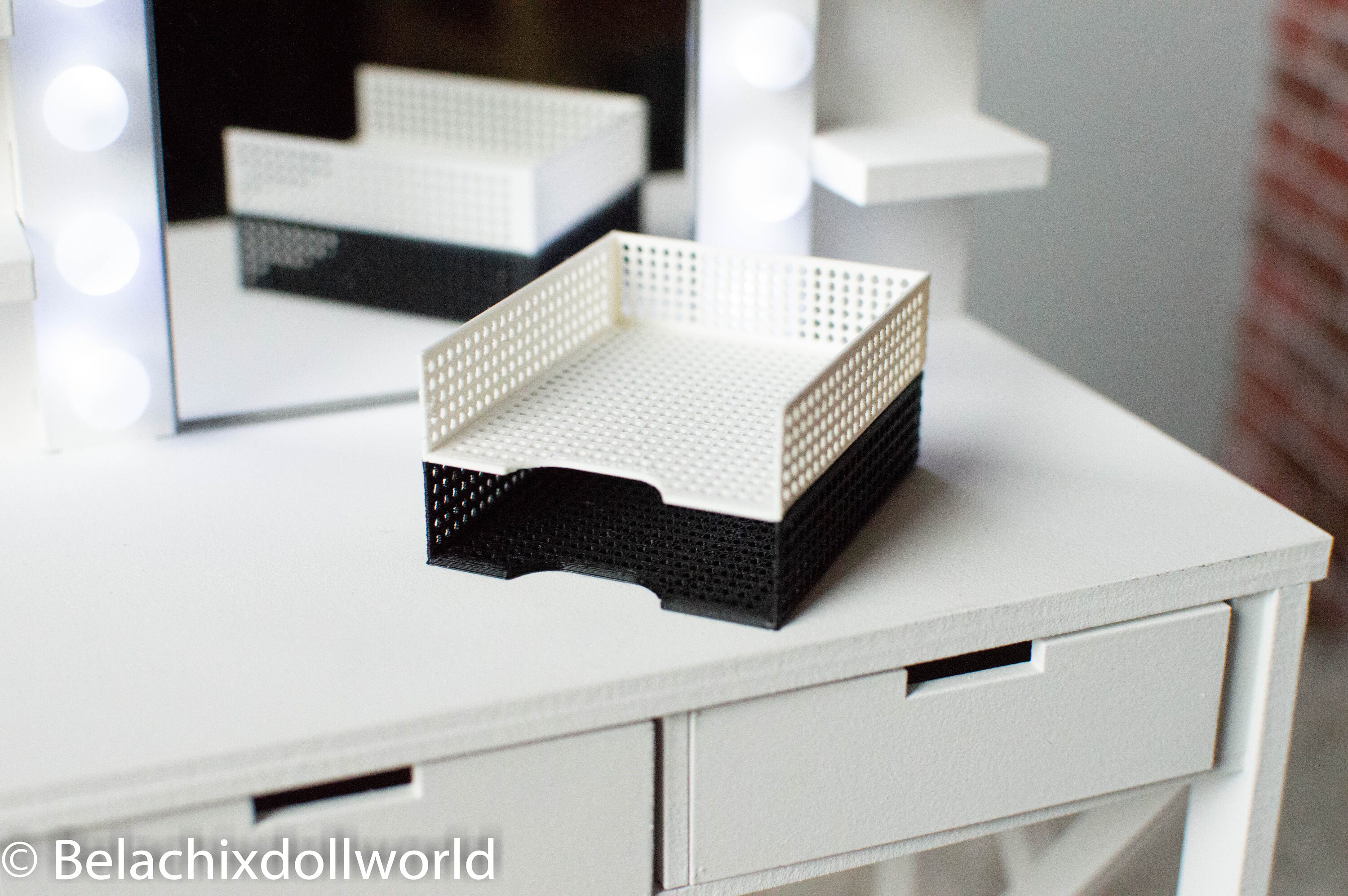 1/4 2 Pc Miniature Office Paper Tray Paper Tray Miniature - Etsy