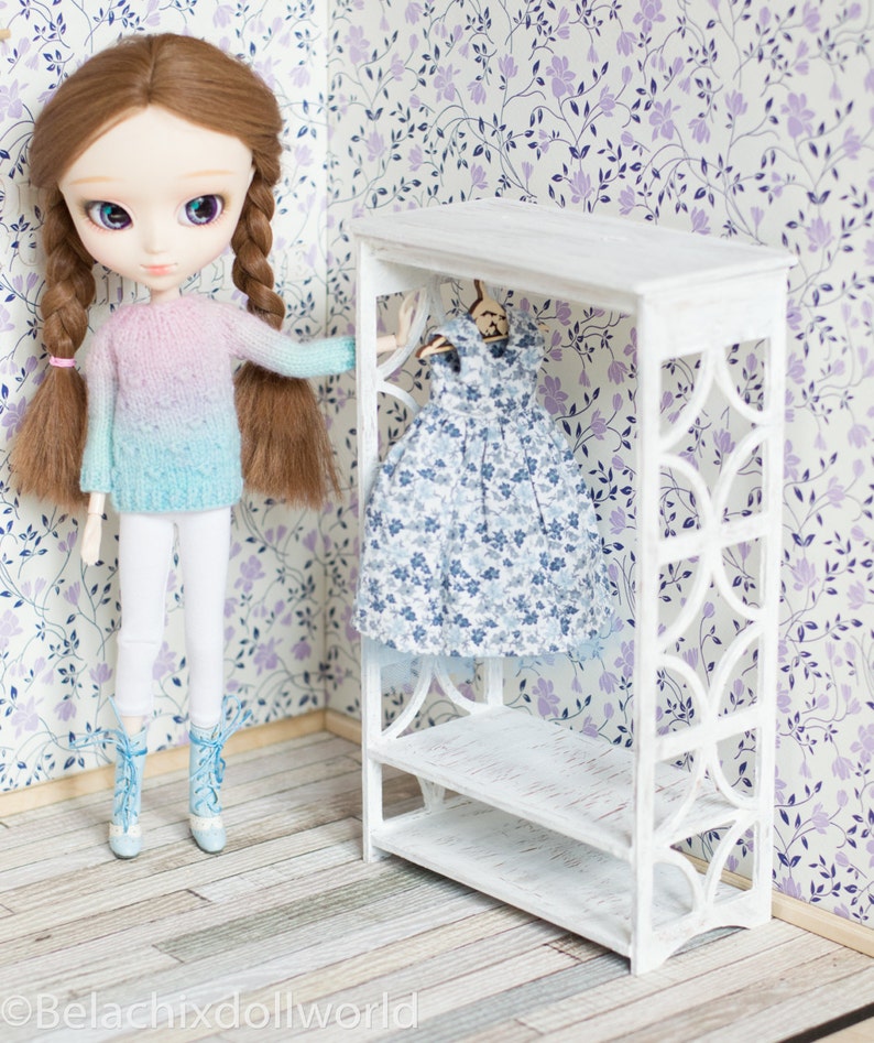 Shabby Chic 1/6 Size Miniature Clothing Rack / Wardrobe With 5 - Etsy