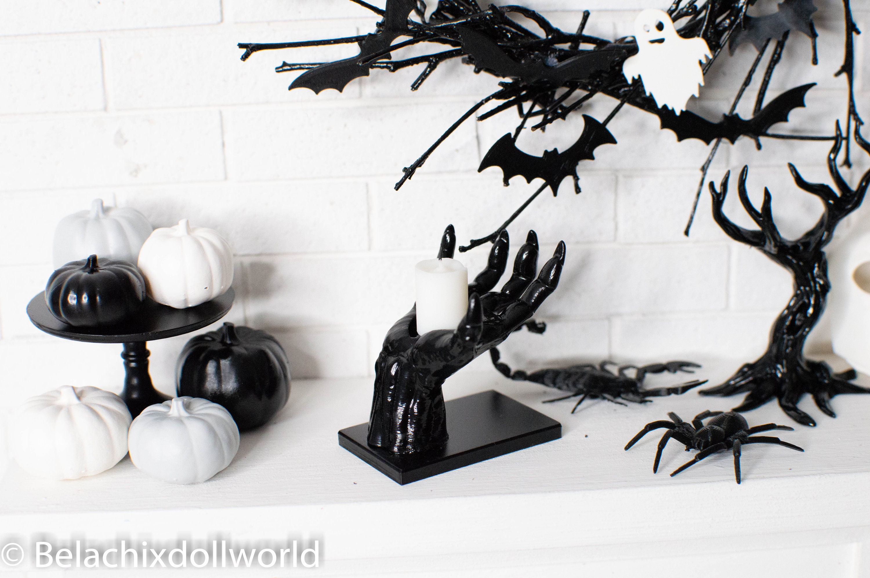 Miniature devil hand candle miniature halloween BJD MSD | Etsy