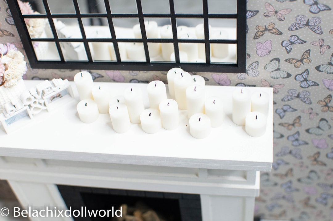 1:4, Miniature Candle Set of 3, Dollhouse Candle, Fake Candle ...