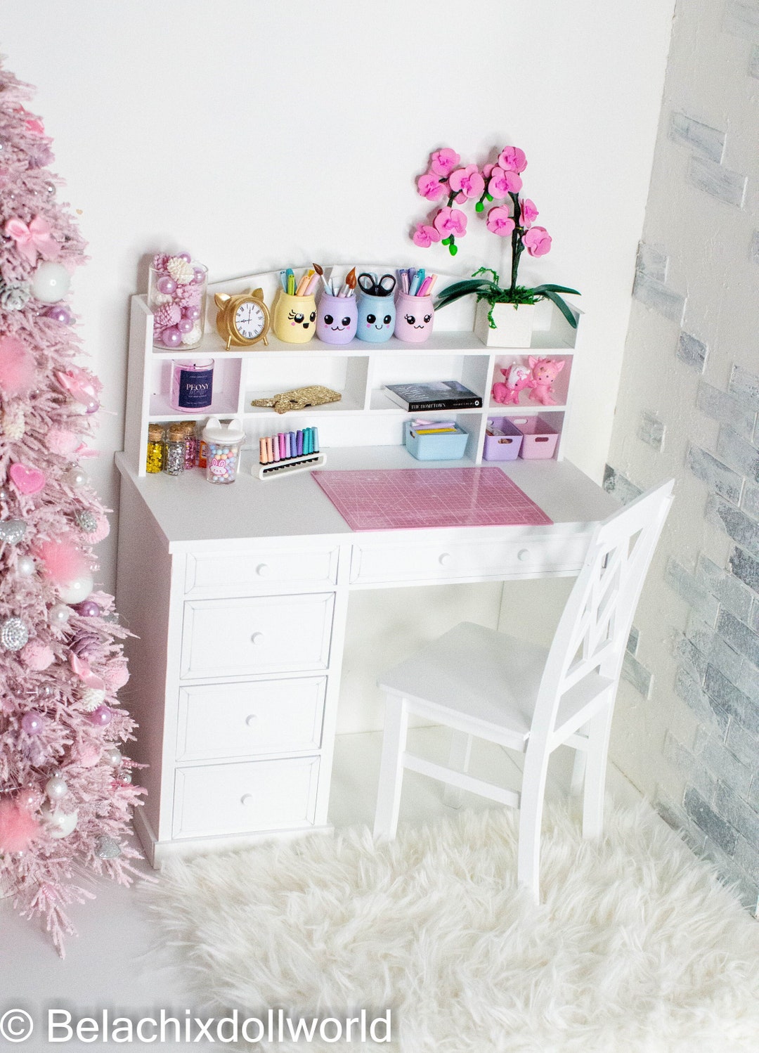 Doll Desk, Table, 1/4, MSD, Minifee, BJD, Miniature Romatic Shabby Desk ...