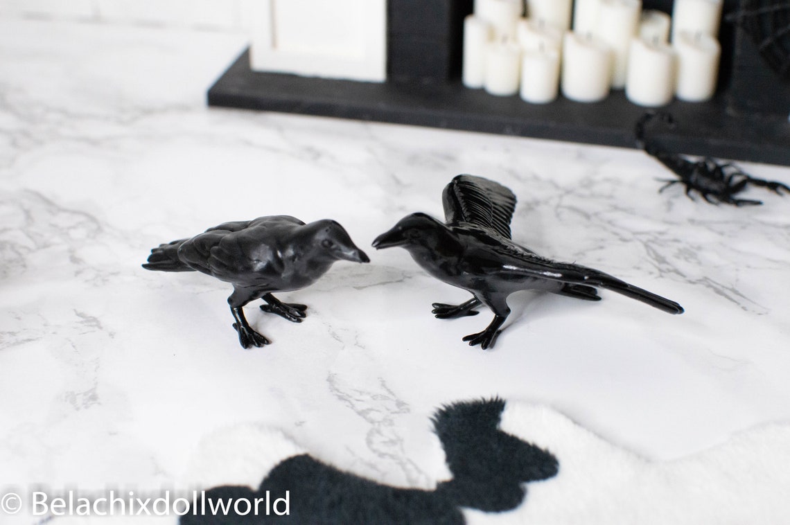 1 Pc Miniature Crow Miniature Crow Miniature Halloween | Etsy