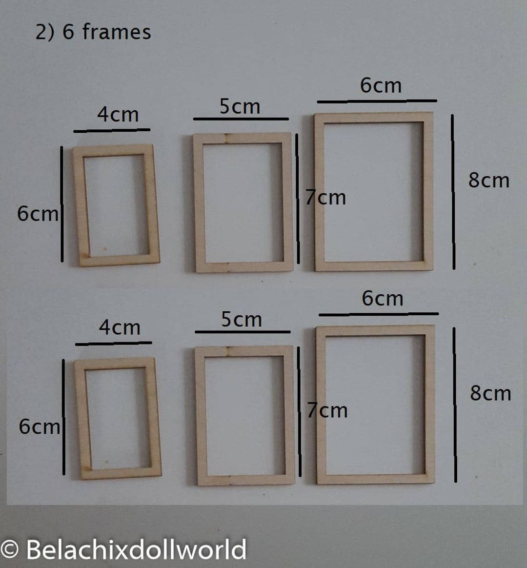 Unfinished Miniature Photo Frame, Dollhouse Frames, Miniature Photo ...