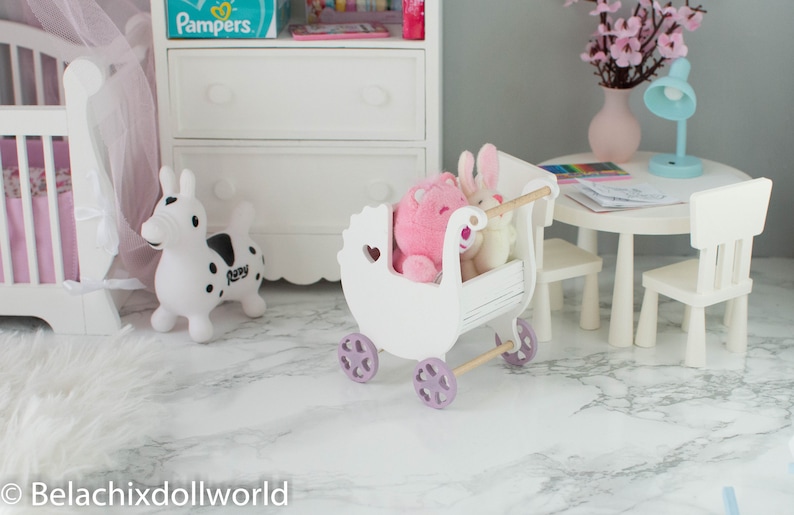 Miniature Doll Stroller , 1/6, Miniature Stroller, Miniature Carriage ...