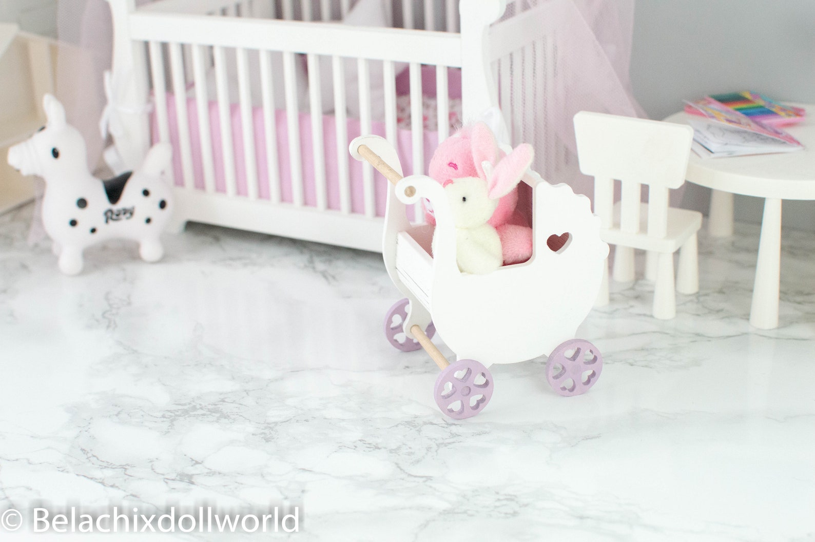 Miniature Doll Stroller 1/6 Miniature Stroller Miniature | Etsy