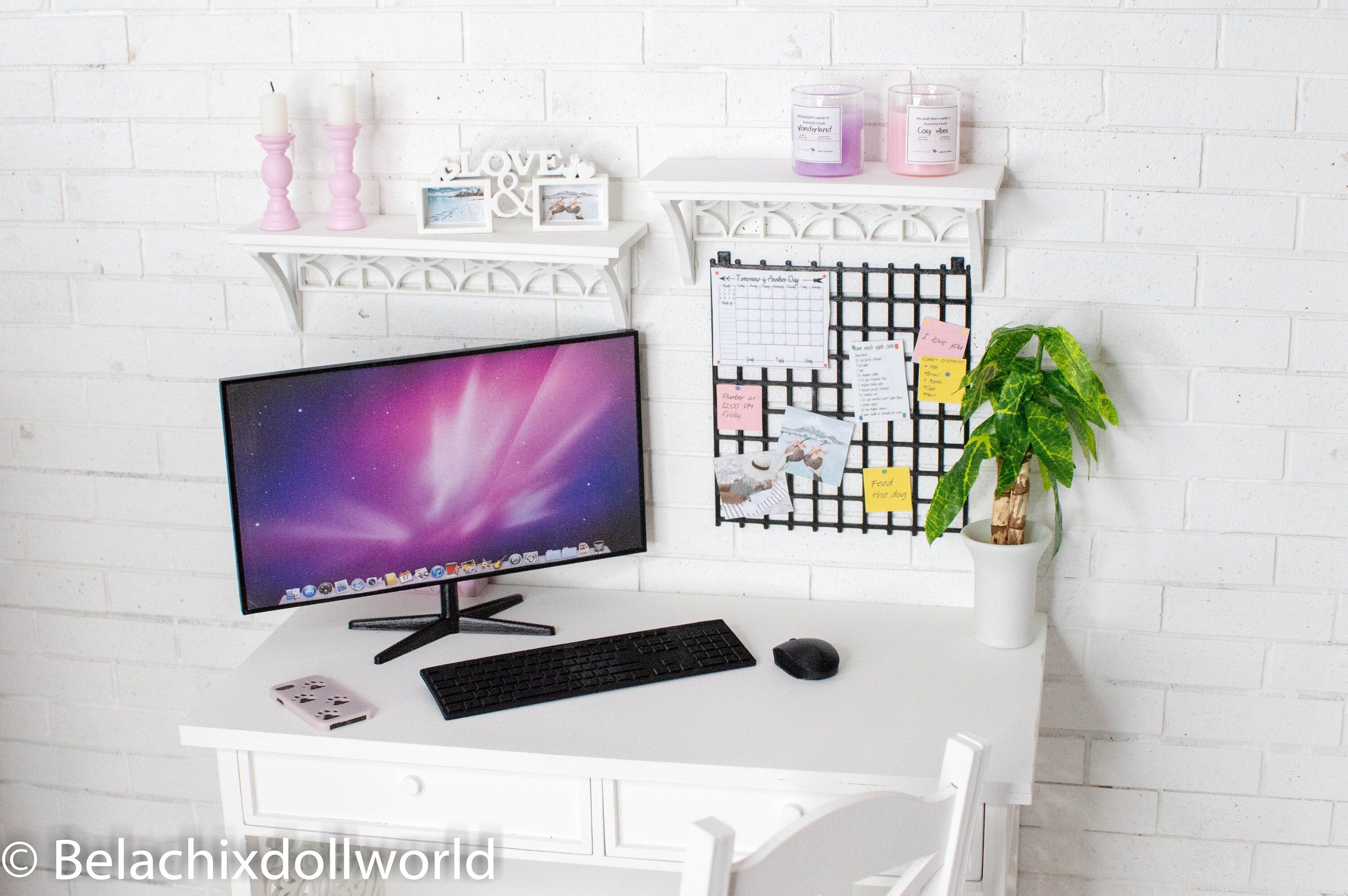 1:4 Dollhouse Monitor With Mouse and Keyboard Miniature - Etsy