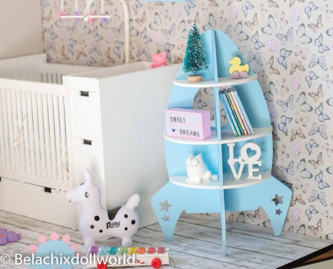 1/6 1/4 Miniature 3D Rocket Shelf Miniature Shelf | Etsy