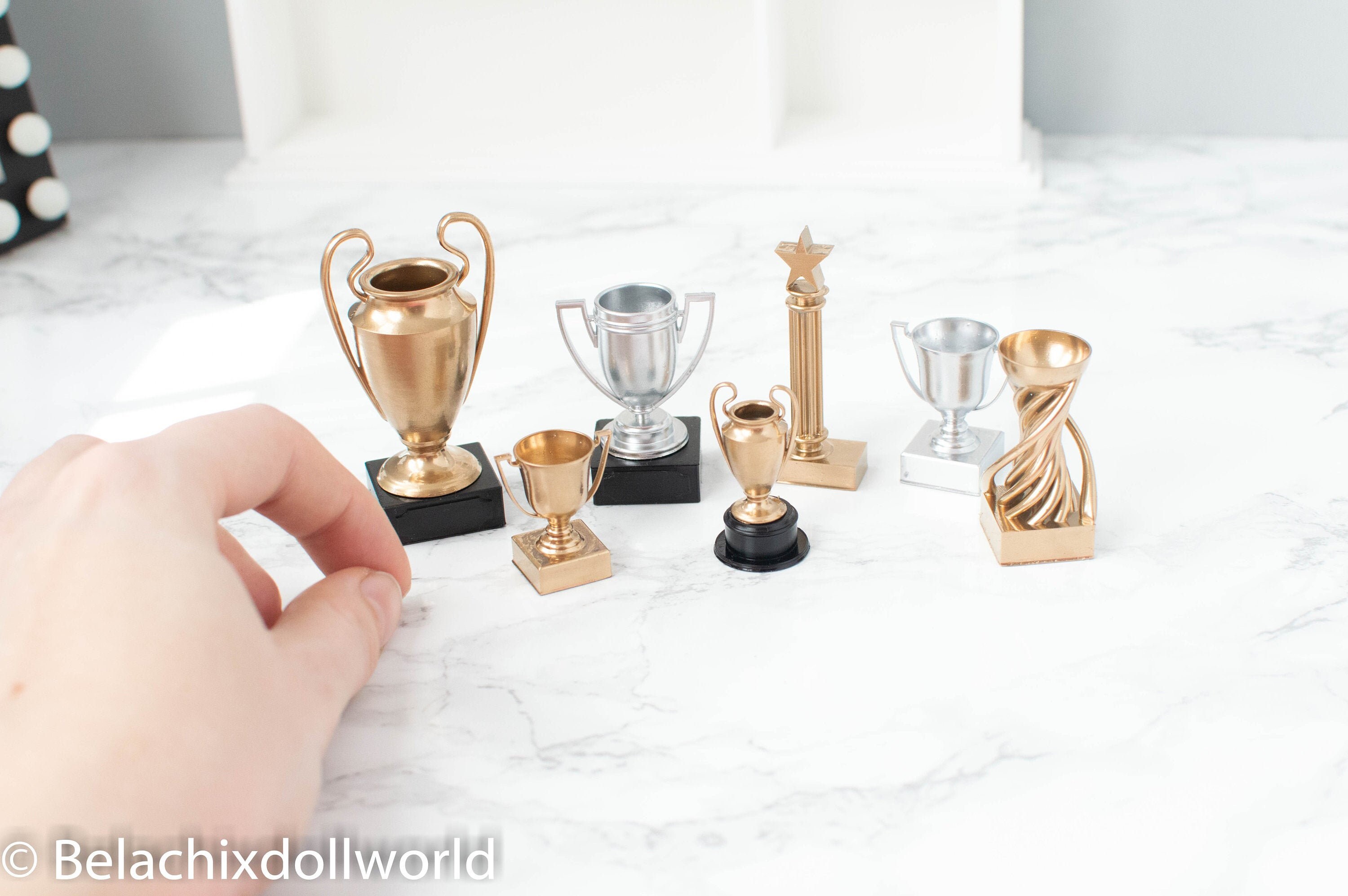 Miniature Trophy LOT of 7, 7 Pc Trophy, Miniature Dollhouse Decoration ...