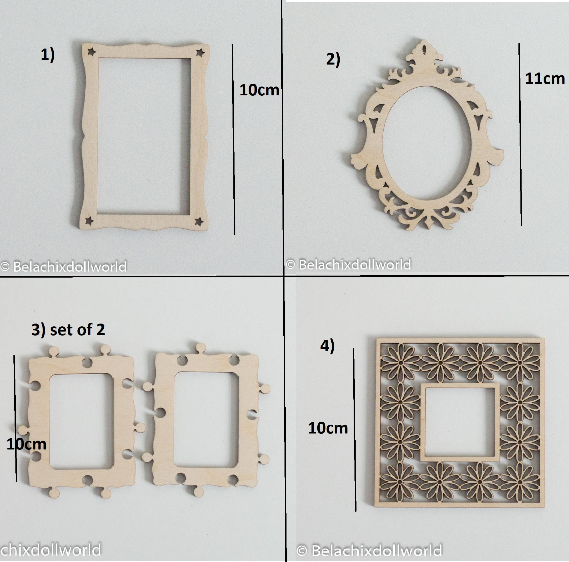 Dollhouse mirror Miniature mirror in frame 20 styles | Etsy