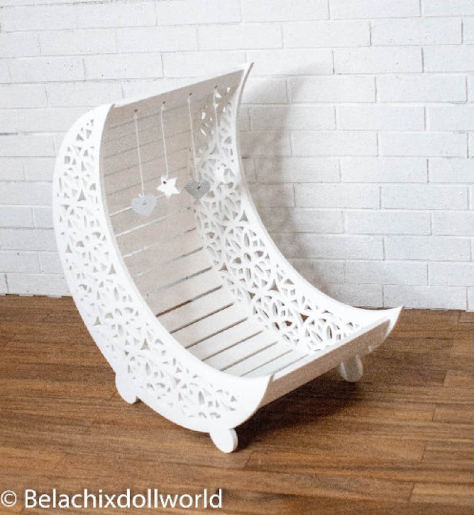 1:6 Miniature Moon Crib, Dollhouse Nursery, Miniature Baby, Dollhouse ...