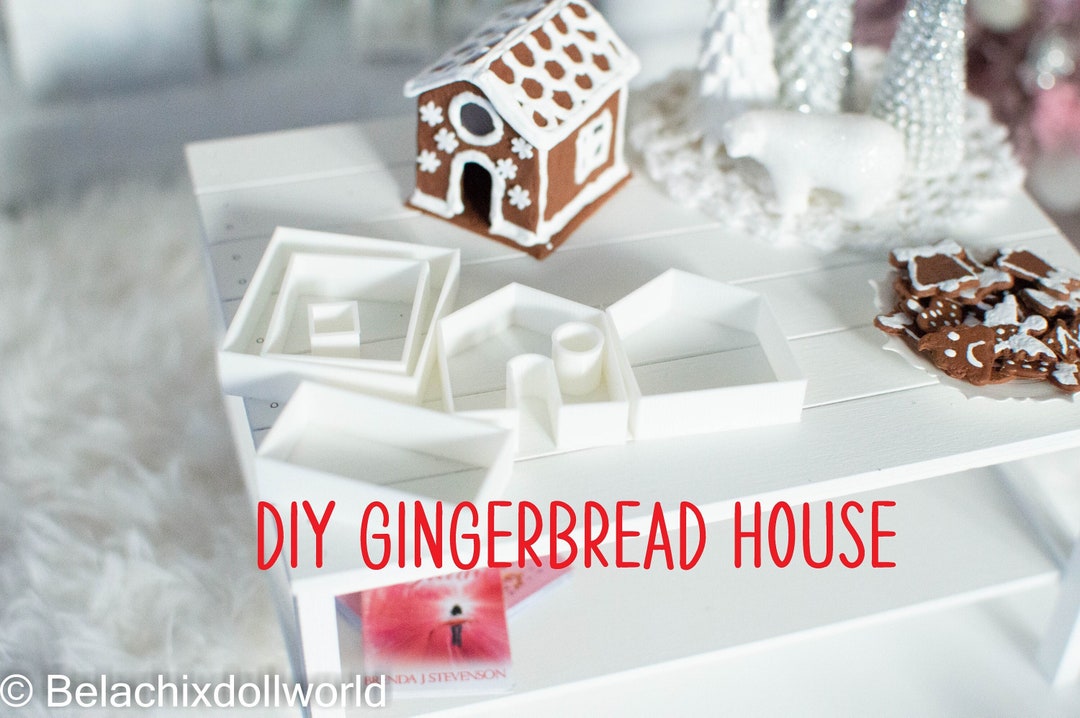 DIY 1/4 Miniature Gingerbread House CUTTER, Miniature Christmas ...