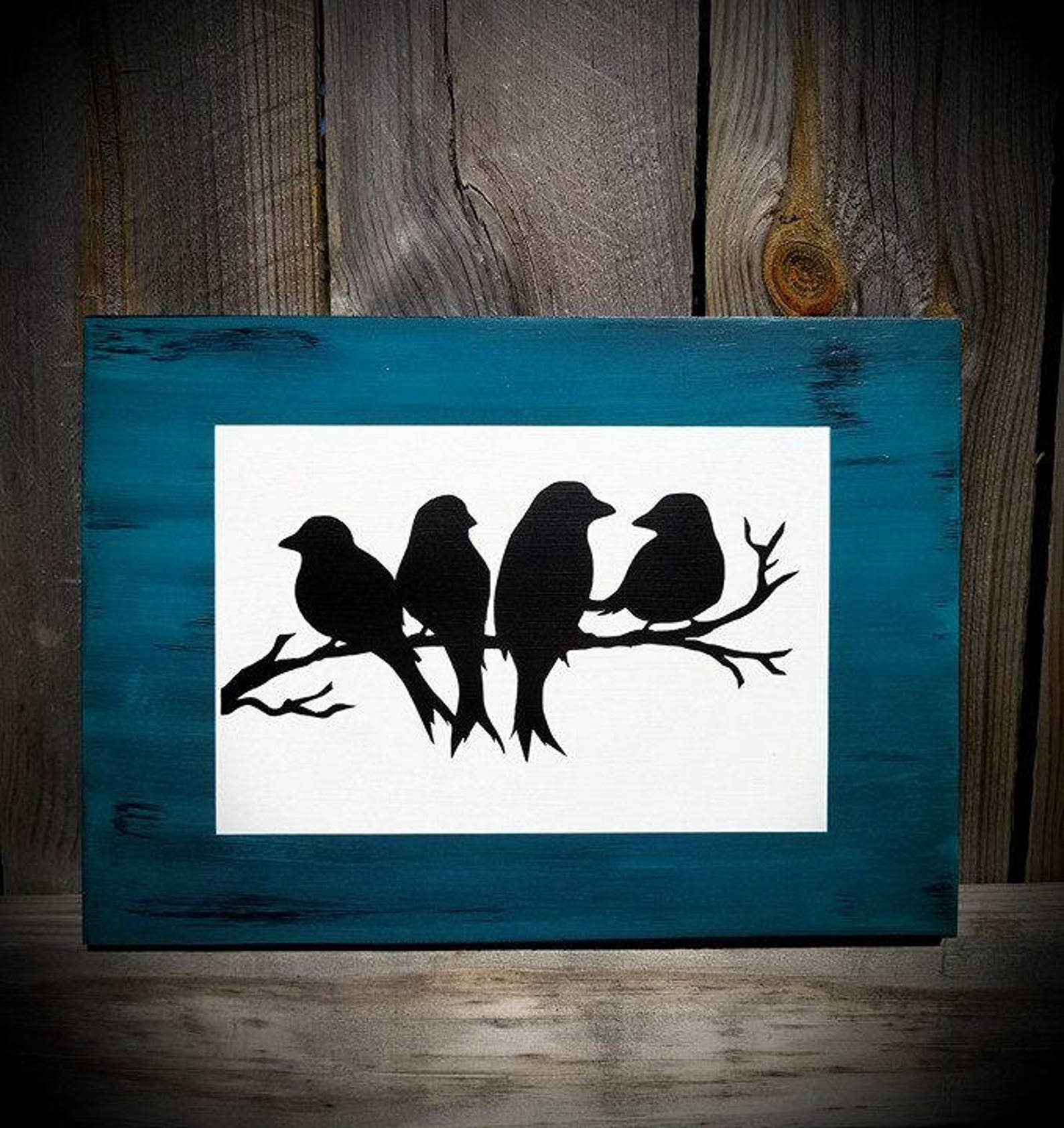 Bird Sign Bird Decor Birds On A Branch Sign Bird Wood | Etsy
