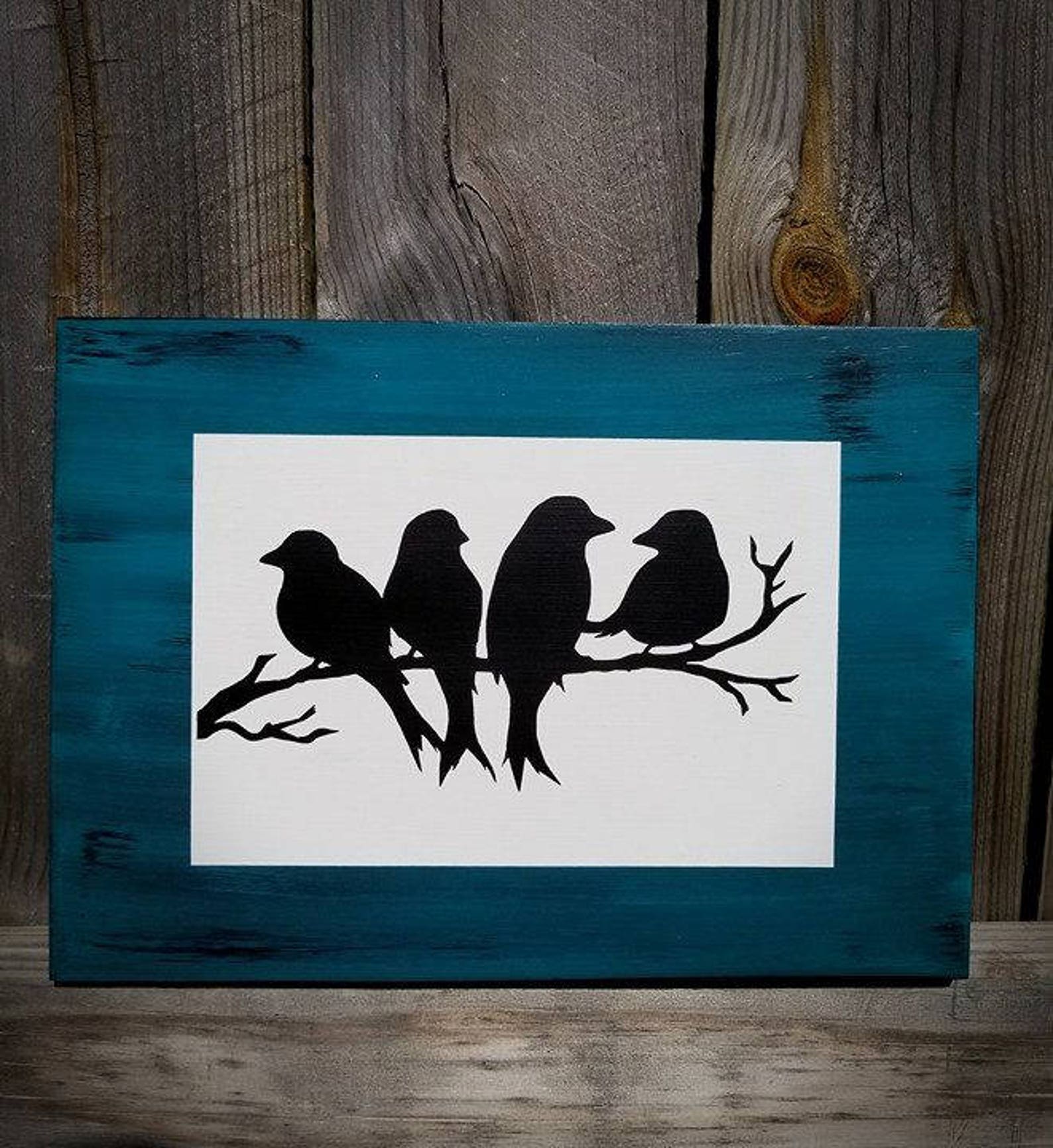 Bird Sign Bird Decor Birds On A Branch Sign Bird Wood | Etsy